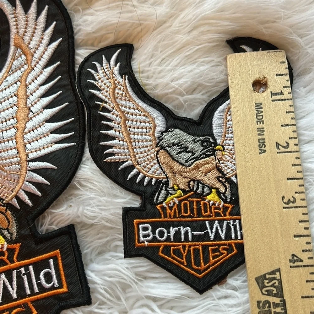 Other | Born Wild Motorcycle Moto Biker Patches Set Of 2 | Poshmark